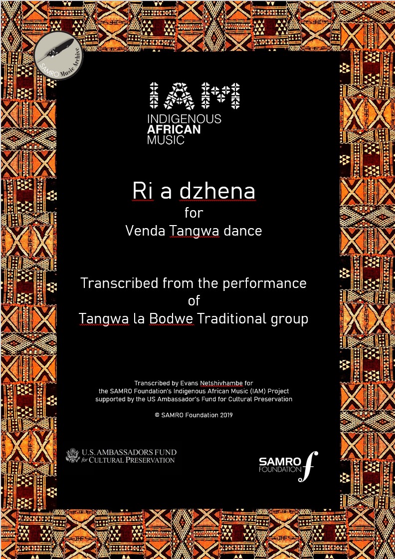 Ri a dzhena Ha-Mashau – Indigenous African Music (IAM) Transcription ...